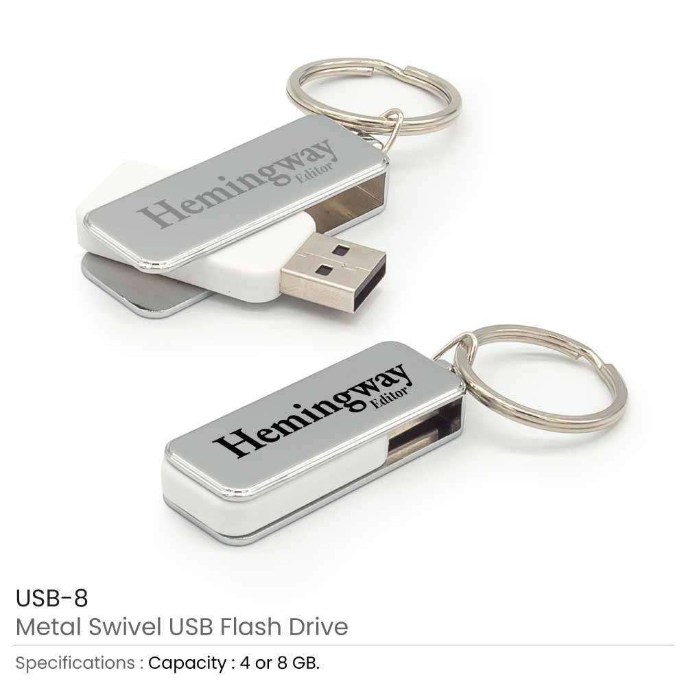 Metal Swivel USB with Key Holder | Promotional Gifts Suppliers